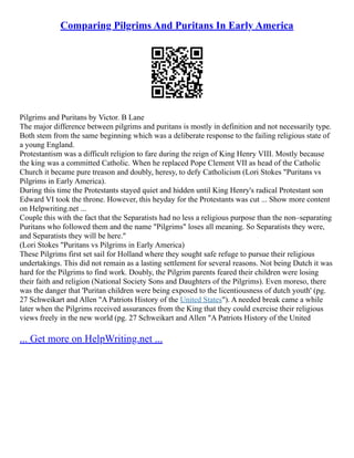 Puritans And Pilgrims Venn Diagram Comparing Venn Diagram Vs