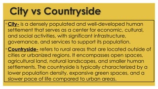 comparing places.pptx- ESL LESSON- THE CITY AND THE COUNTRY SIDE | PPTX