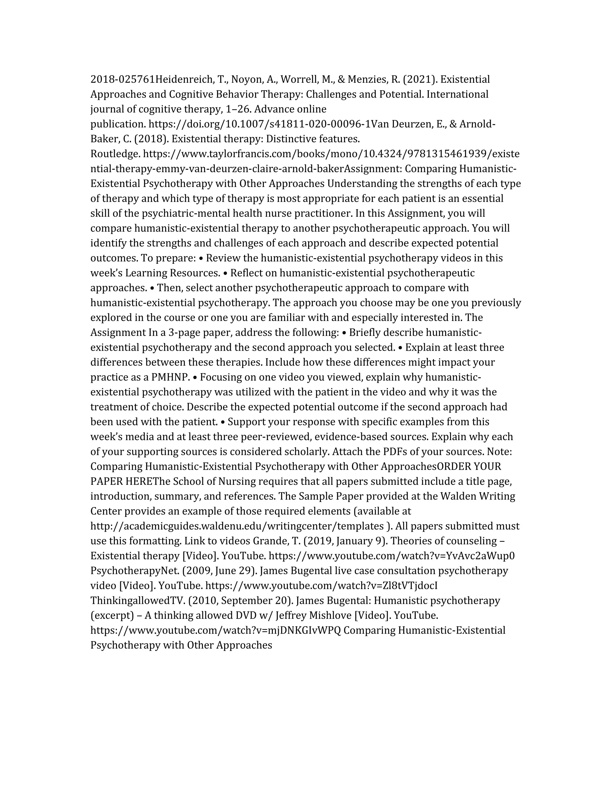 Comparing Psychotherapy with Other Approaches.docx