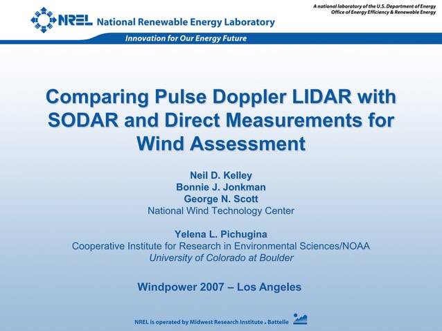 Comparing pulse doppler lidar with sodar and direct measurements for ...