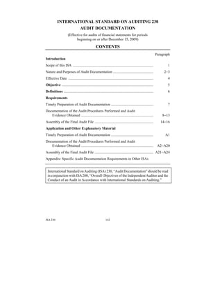 Comparing SASE (Nordic Audit Standard for Small Entities) and ISA 230 ...