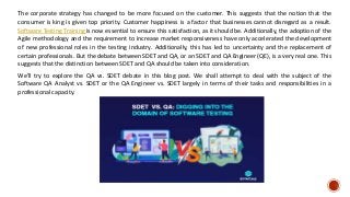 Comparing SDET and QA: Examining the Software Testing Domain | PPTX