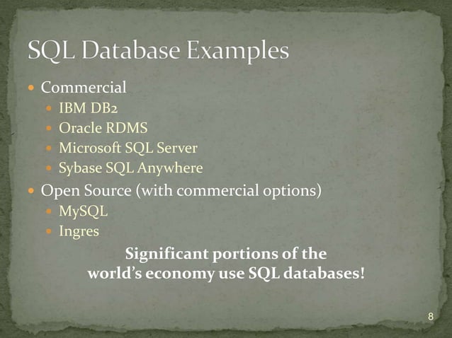 Comparing sql and nosql dbs | PPT