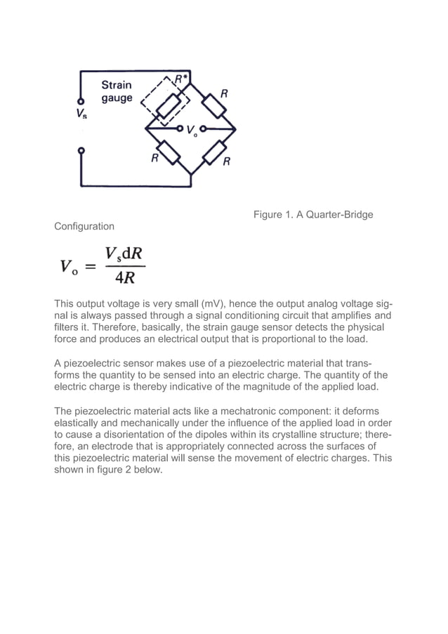 Comparing Strain gauges to Piezoelectric Sensors | PDF | Physics | Science