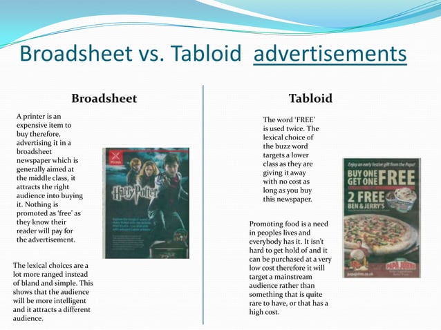 Comparing tabloid and broadsheet! | PPT