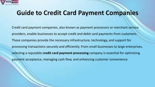 Comparing The Best Credit Card Payment Companies | PPTX