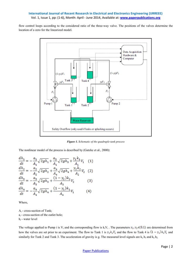 Comparing the effect of PI and I controllers on a four tank process | PDF