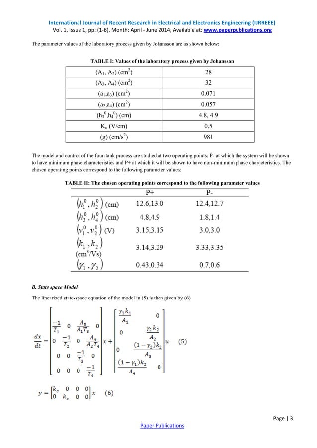 Comparing the effect of PI and I controllers on a four tank process | PDF