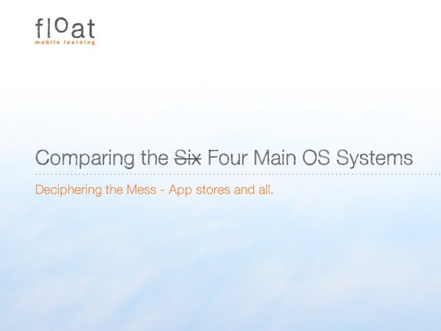 Comparing the Four Main Mobile OSes | PDF