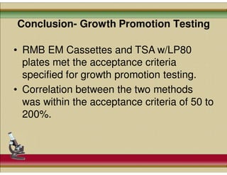 Comparing the Growth Direct™ Environmental Monitoring Cassette to ...