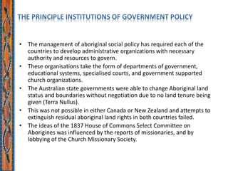 Comparing the policy of Aboriginal Assimilation in Australia, Canada ...