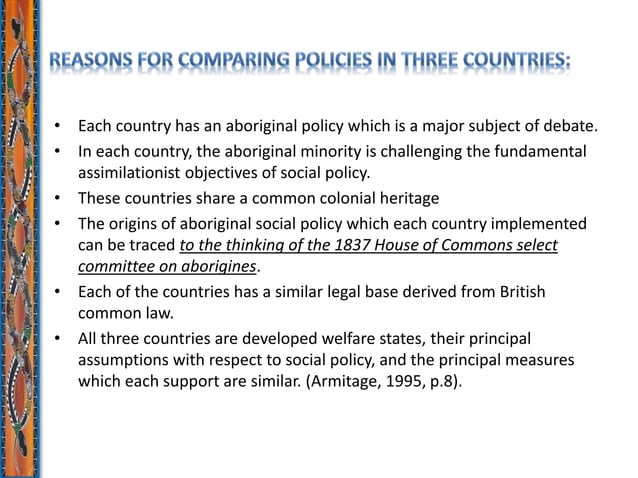 Comparing the policy of Aboriginal Assimilation in Australia, Canada ...