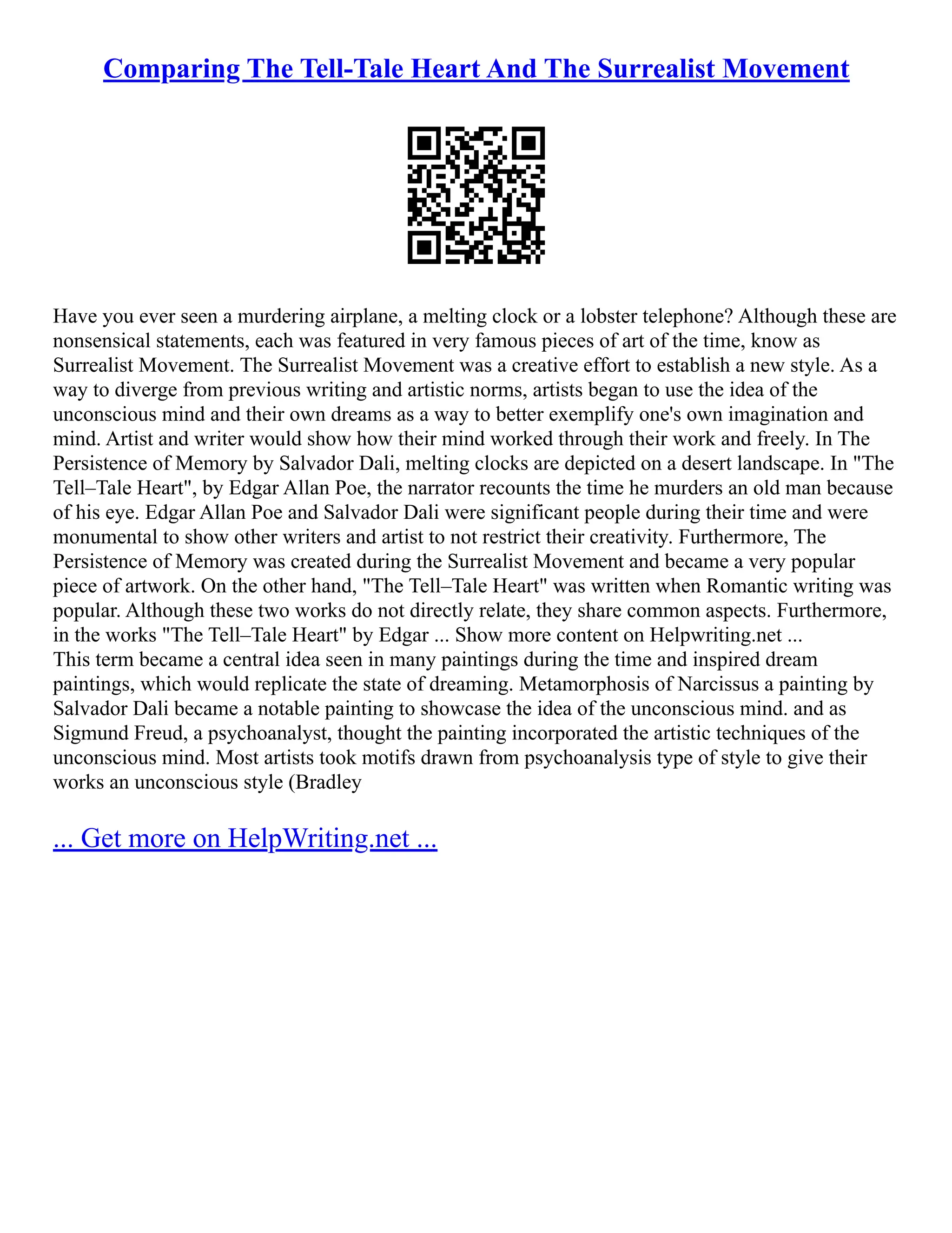 Comparing The Tell-Tale Heart And The Surrealist Movement | PDF