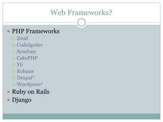 Comparing web frameworks | PPTX