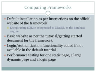 Comparing web frameworks | PPTX