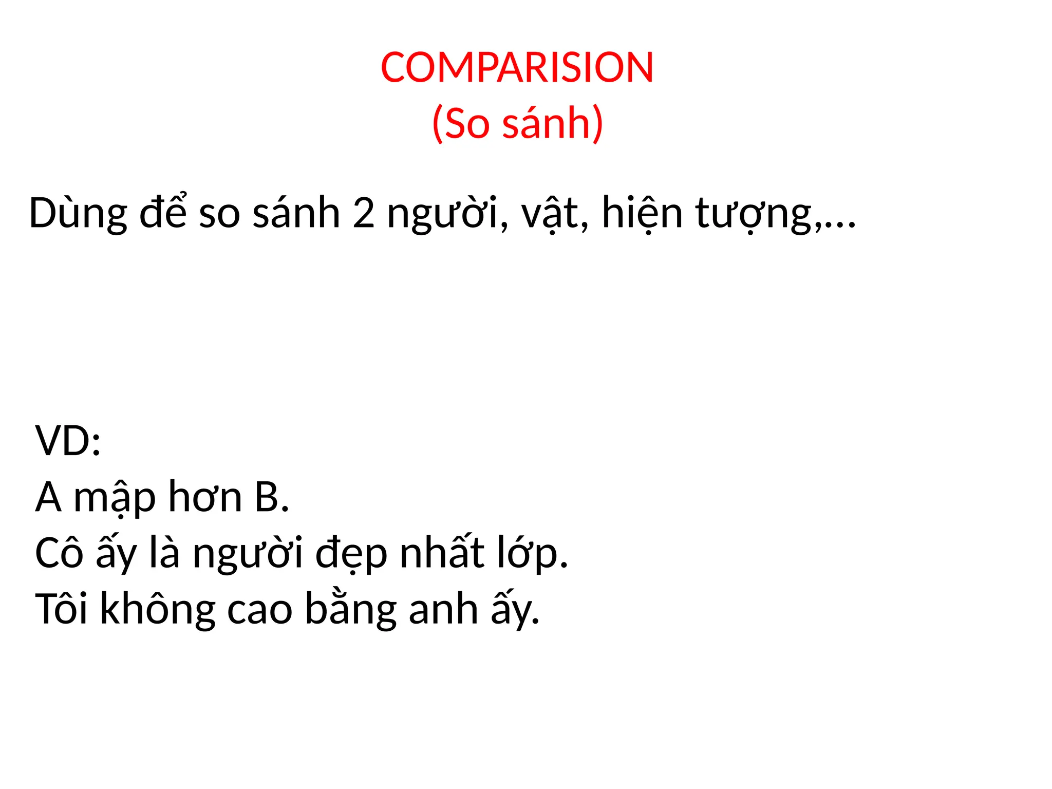 Comparison in English - Structure and Example | PPT