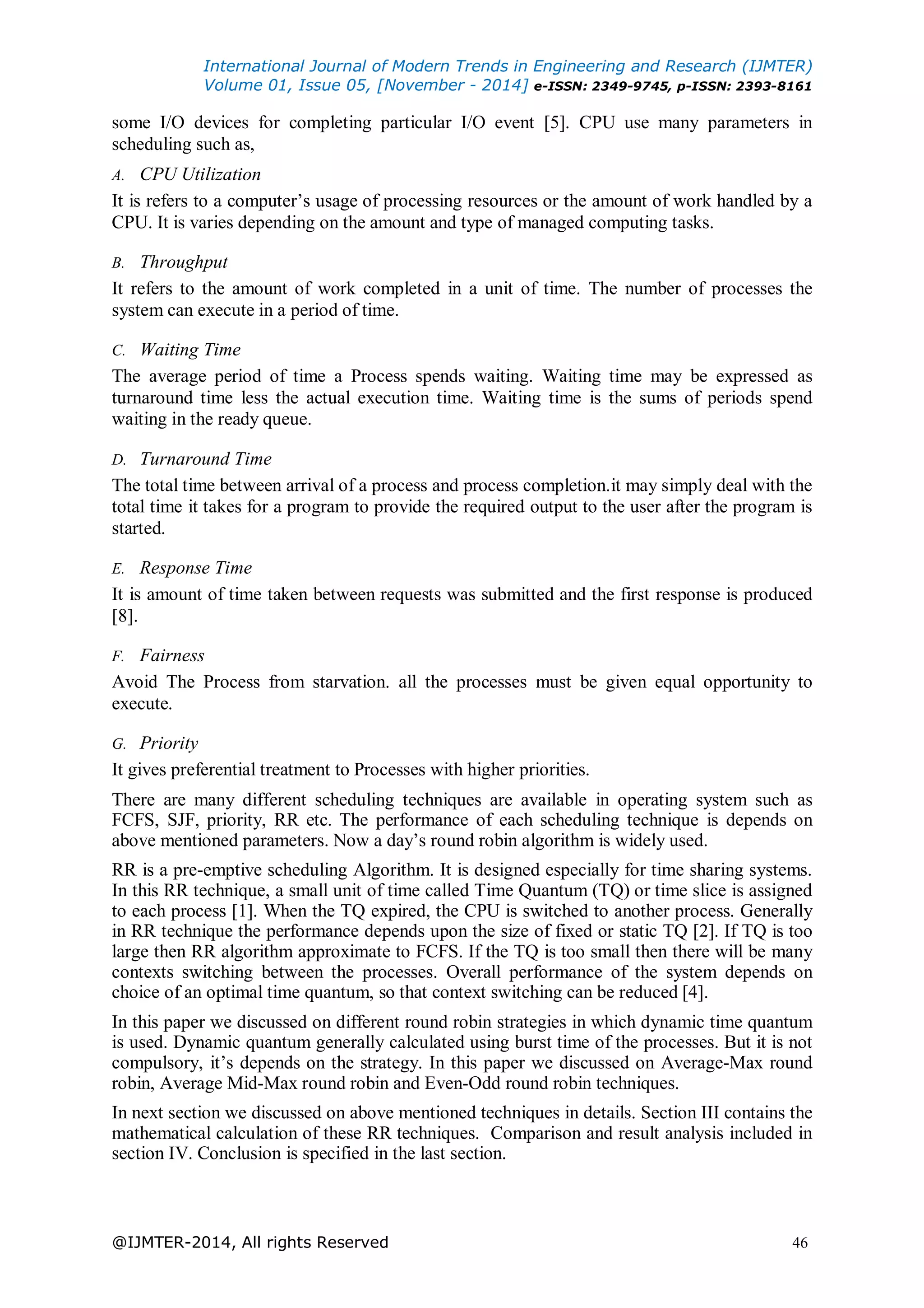 Comparision Of Different Round Robin Scheduling Algorithm Using Dynamic Time Quantum Pdf