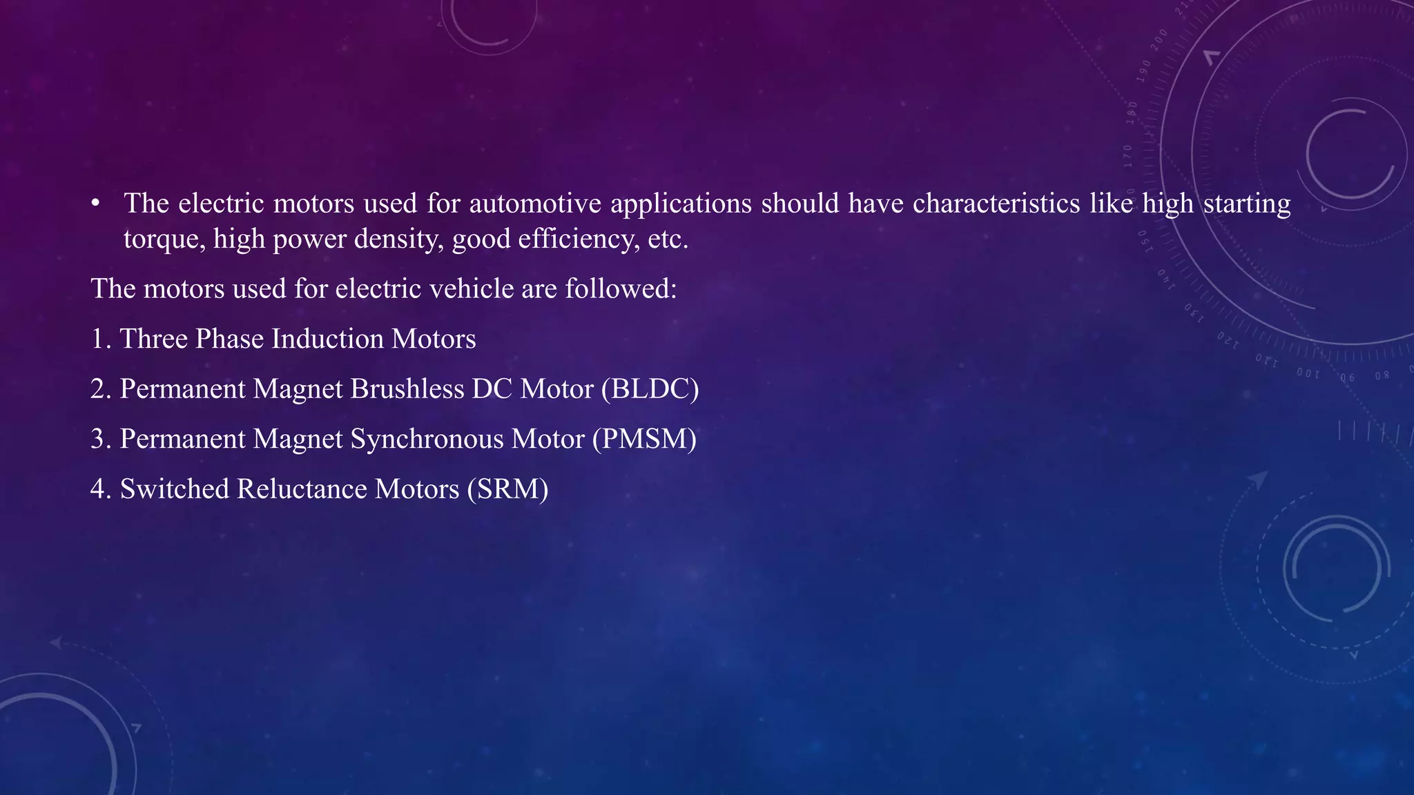 Comparison and analysis of electrical motor used in Electric Vehicles ...