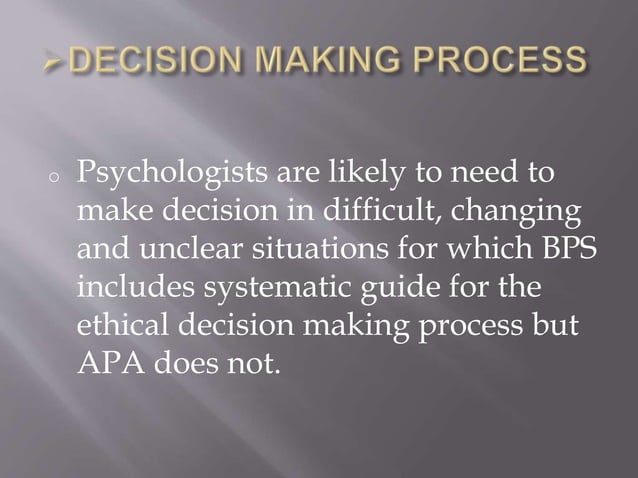 Comparision between bps and apa ethical guidelines 1 | PPTX