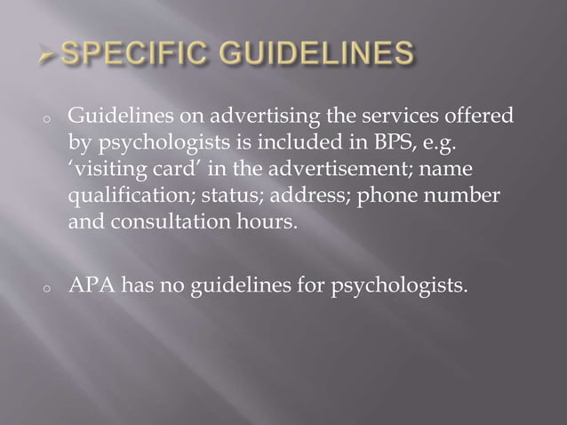Comparision between bps and apa ethical guidelines 1 | PPTX
