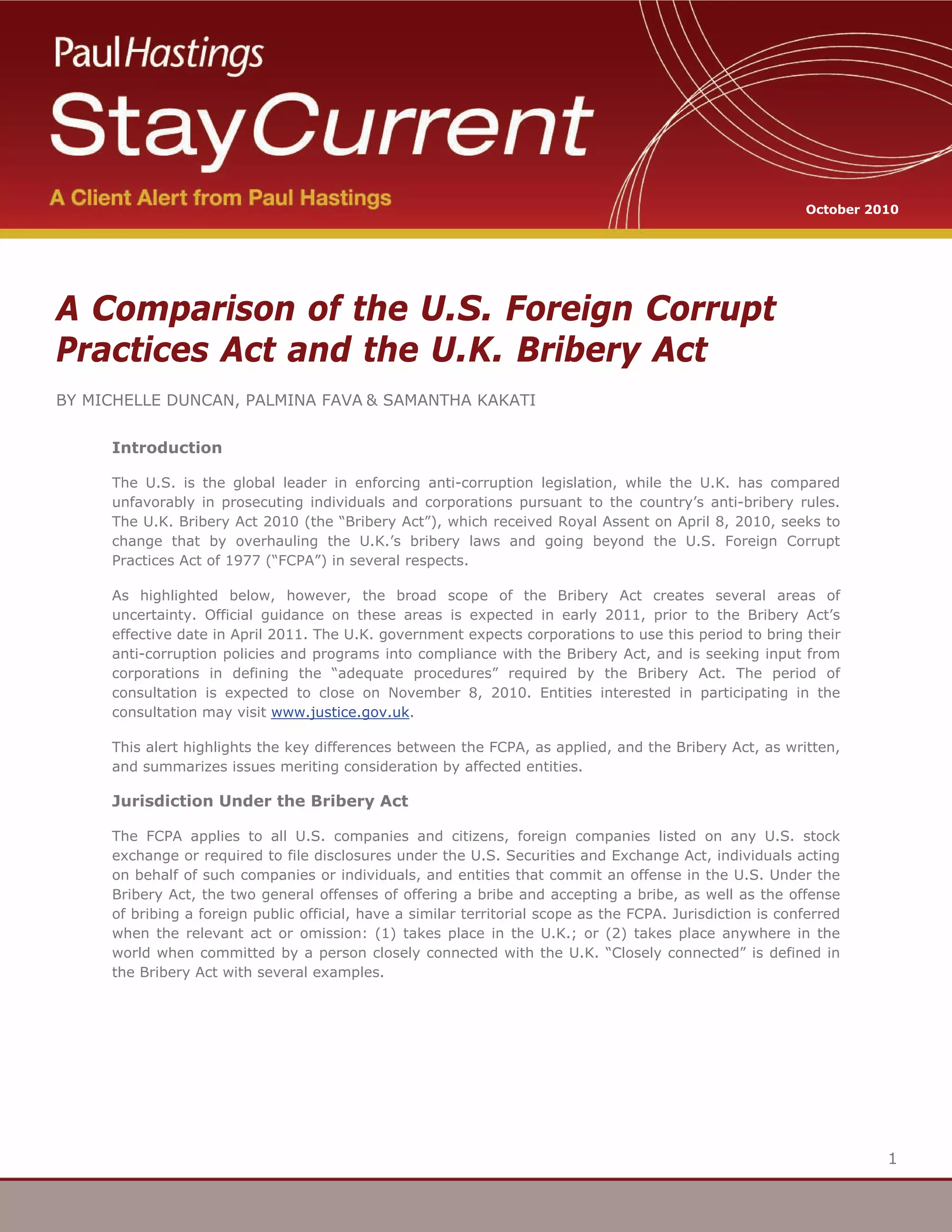 Comparision FCBA and UKBA | PDF