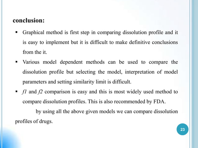 Comparision of dissolution profile | PPTX