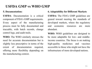 Comparision of GMP of USFDA with EMEA, WHO and PIC.pptx