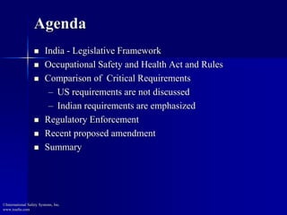 Comparison of US and India Health and Safety Regulations | PDF