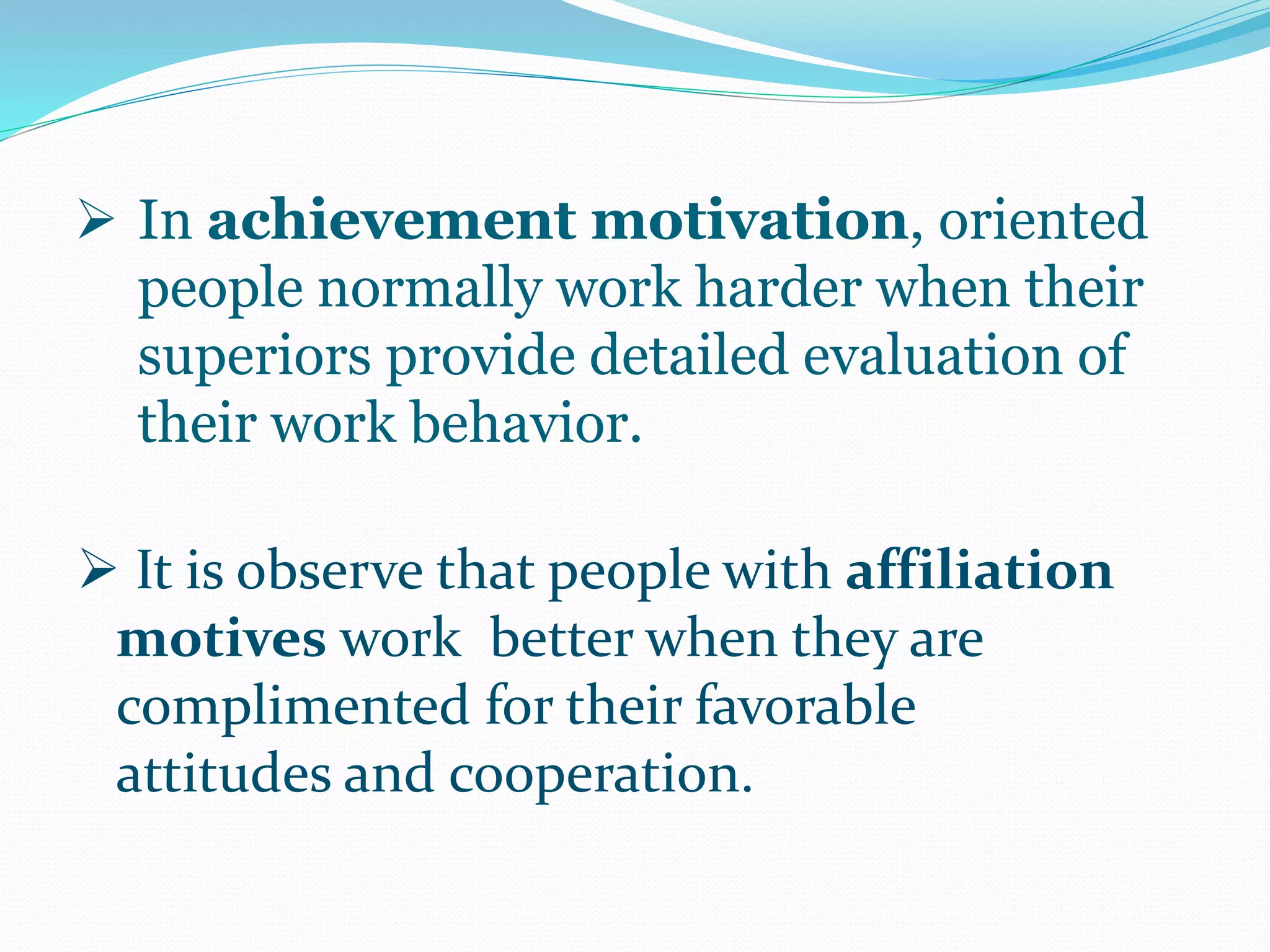 Achievement Motivation and Affiliation Motivation | PPTX