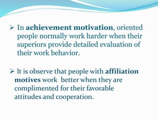 Achievement Motivation and Affiliation Motivation | PPTX