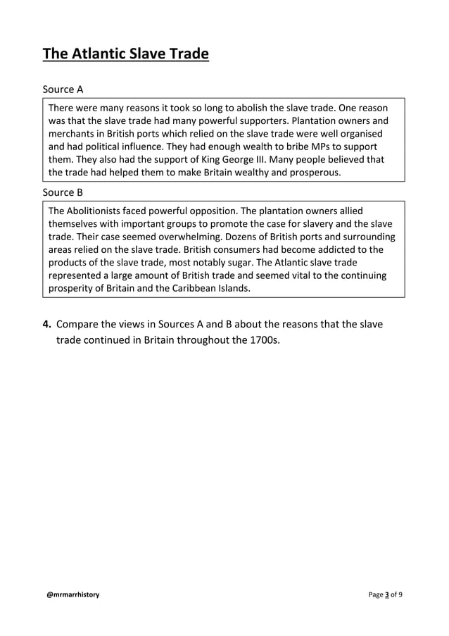 Example National 5 History questions - Comparison | PDF