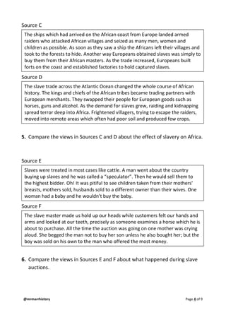 Example National 5 History questions - Comparison | PDF