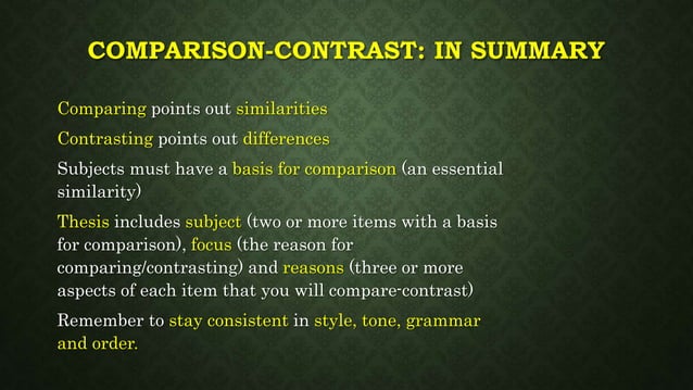 Comparison contrast+ppt | PPTX