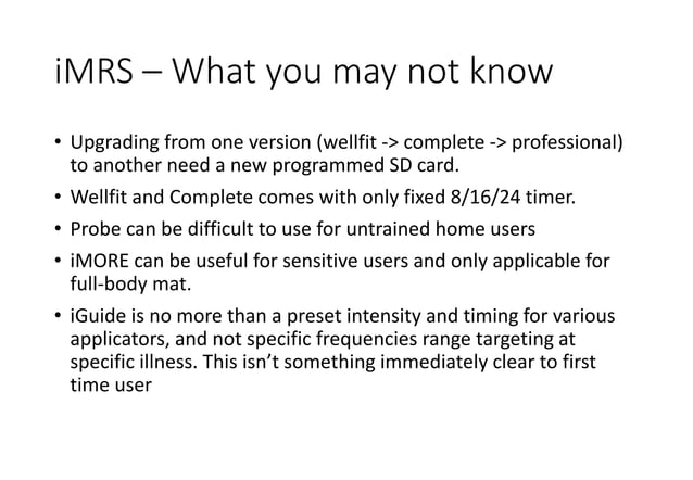 PEMF iMRS vs Omnium1 System | PPT