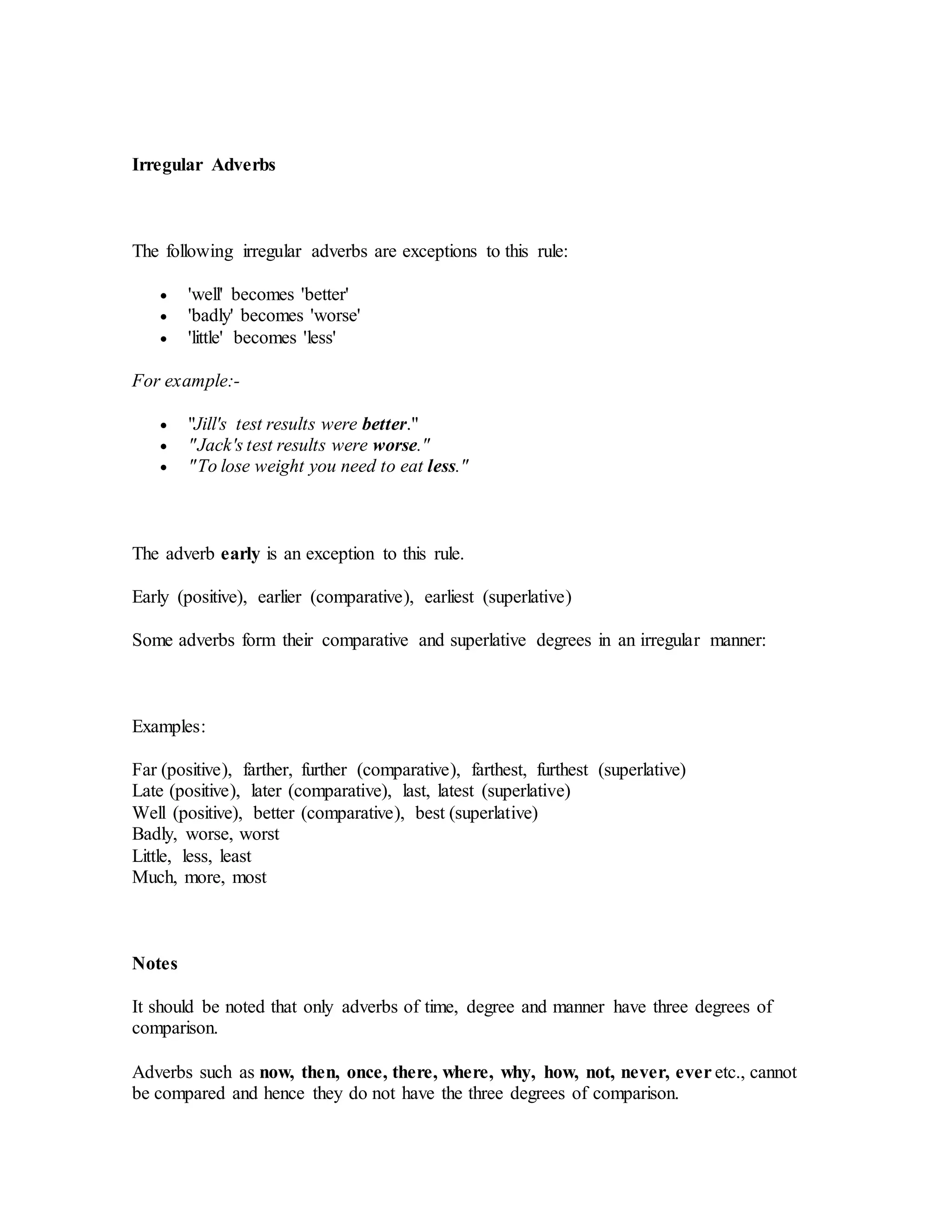 Comparison Of adverbs DOCX Comparison Of adverbs DOCX