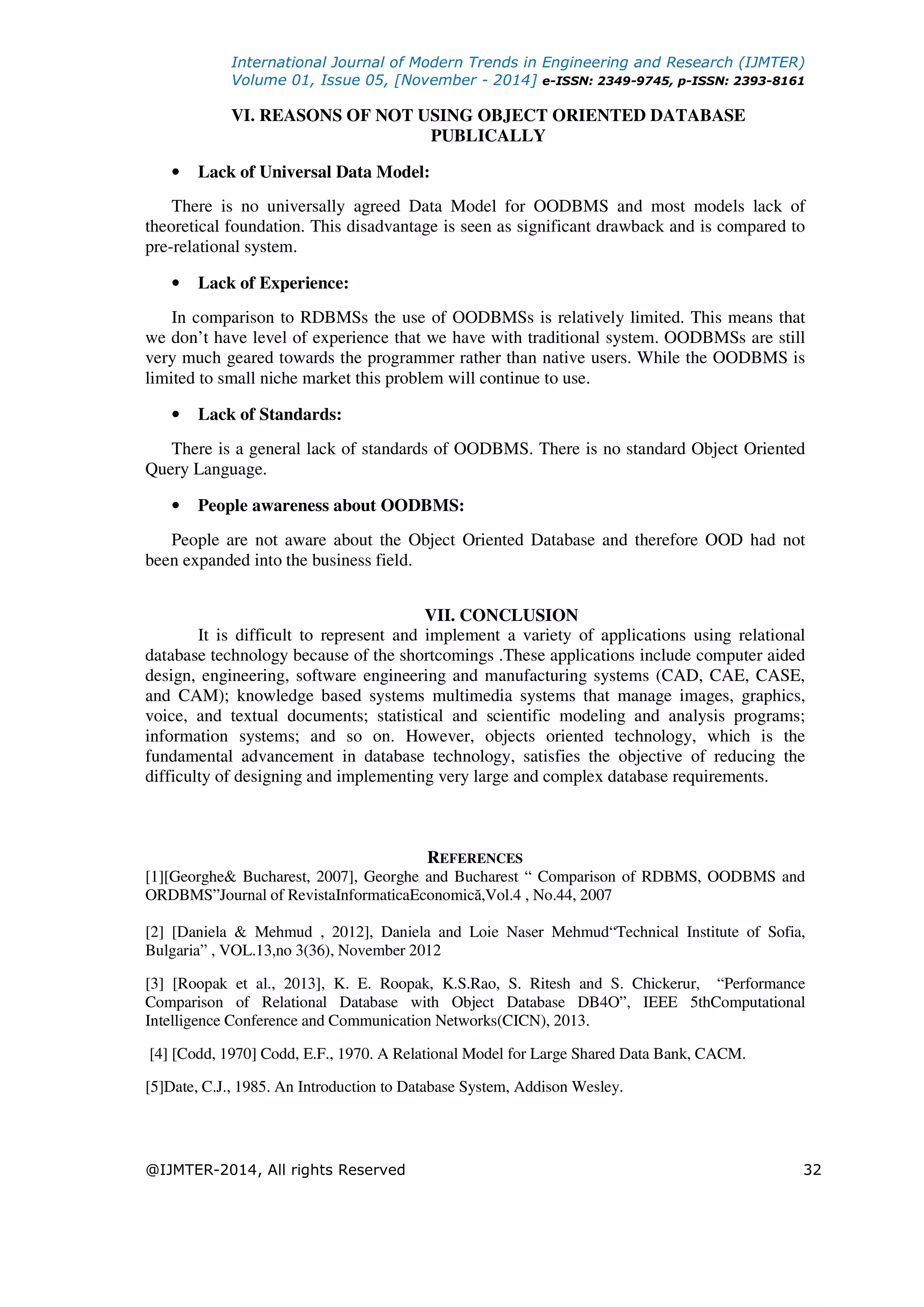 Comparison Of Relational Database And Object Oriented Database Pdf 3401