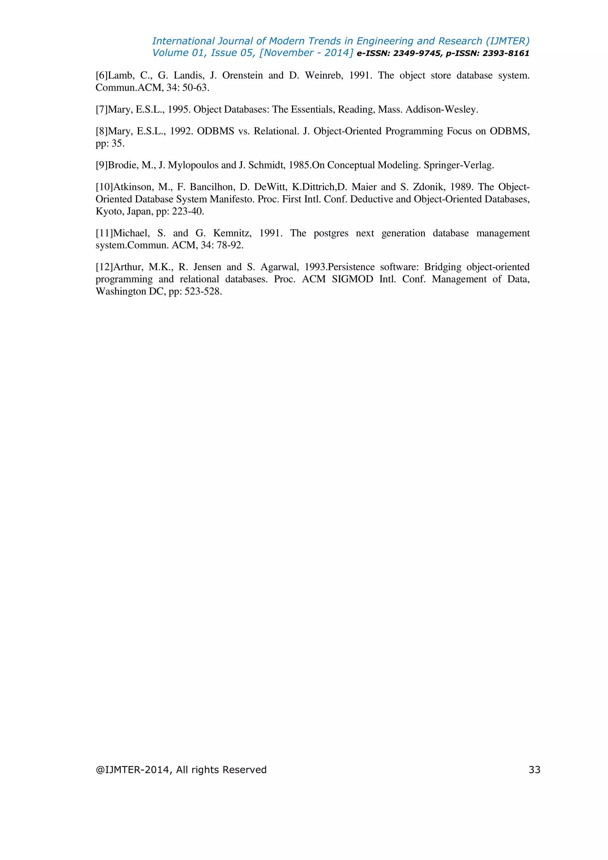 Comparison Of Relational Database And Object Oriented Database Pdf