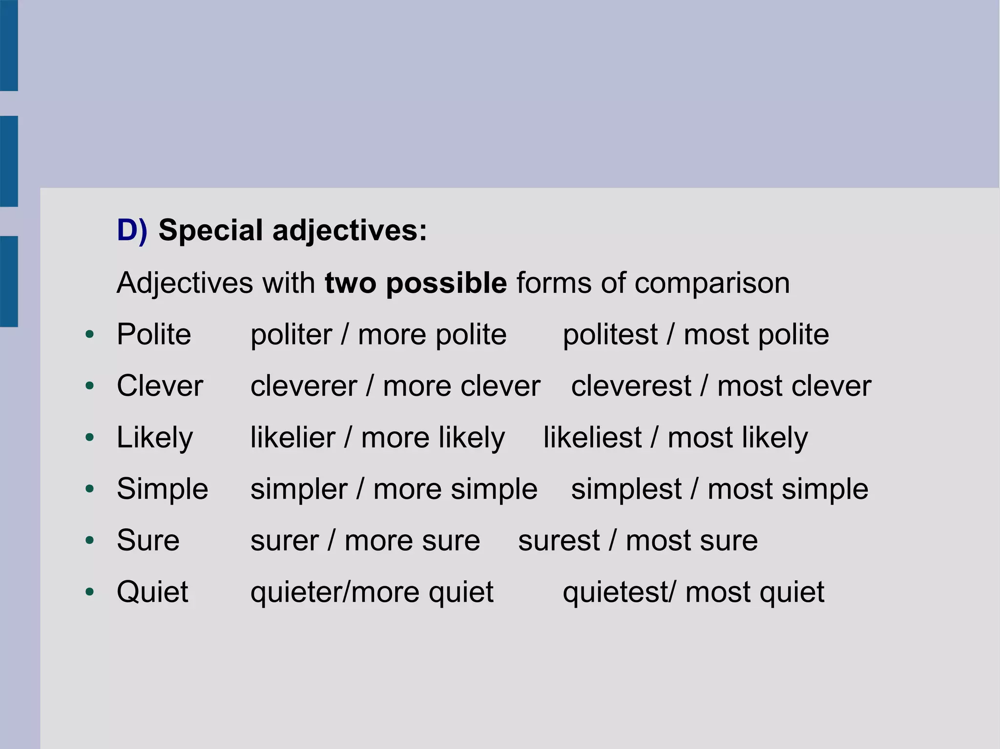 Comparison presentation | ODP