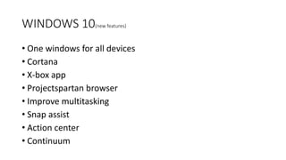 Comparison among windows versions | PPTX