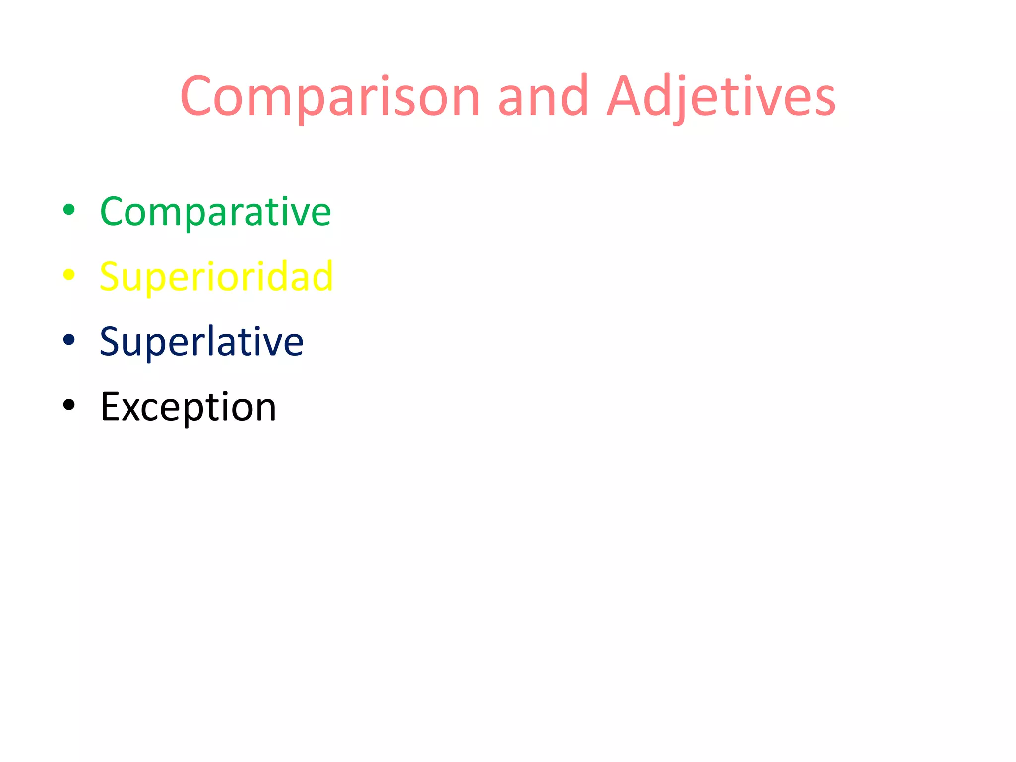 Comparison and adjetives | PPTX