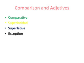 Comparison and adjetives | PPTX