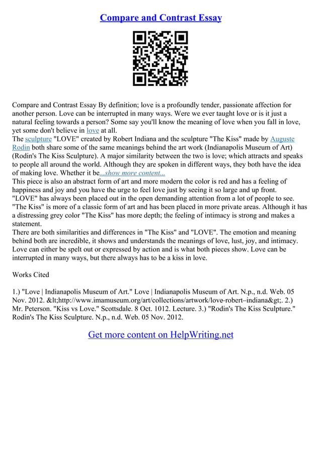 Comparison And Contrast Essay Ideas | PDF