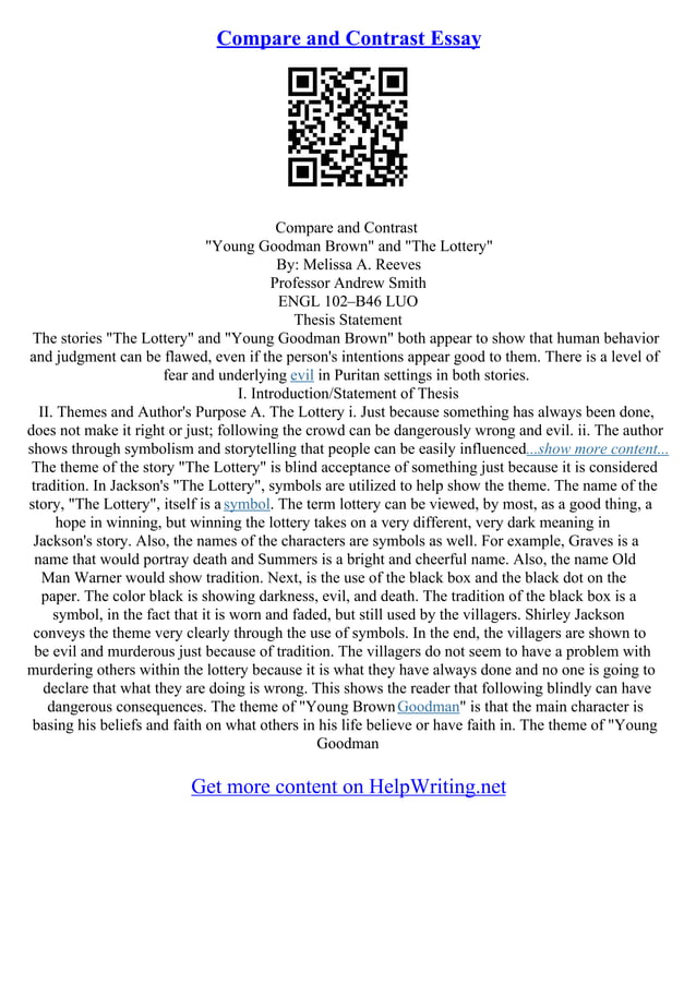 Comparison And Contrast Essay Ideas | PDF