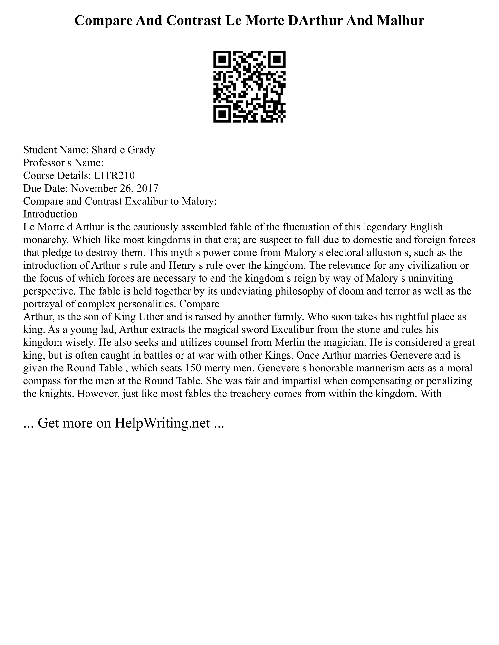 Comparison And Contrast Essay Mla Format - How T | PDF