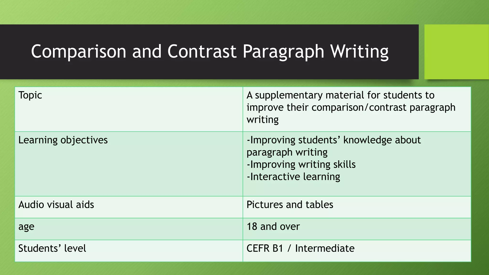 Comparison and Contrast Paragraph Writing | PDF