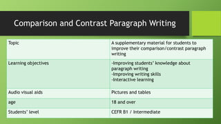 Comparison and Contrast Paragraph Writing | PDF