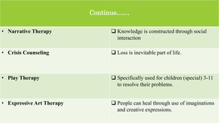 Comparison and similarties and differences among psychotherapy | PPTX