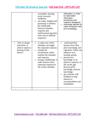 Compare And Contrast Behaviorism And Cognitivism