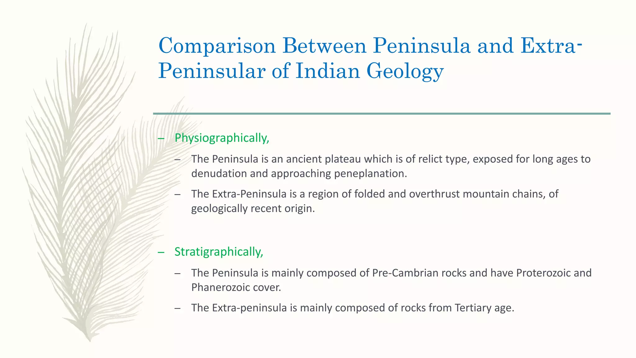 Comparison between Peninsula India and Extra-Peninsular India. | PPTX