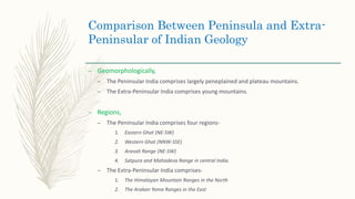 Comparison between Peninsula India and Extra-Peninsular India. | PPTX